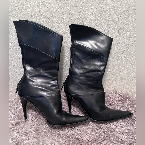 Roger Mohnani | Shoes | Roger Mohnani Italian Black Leather Boots Size ...